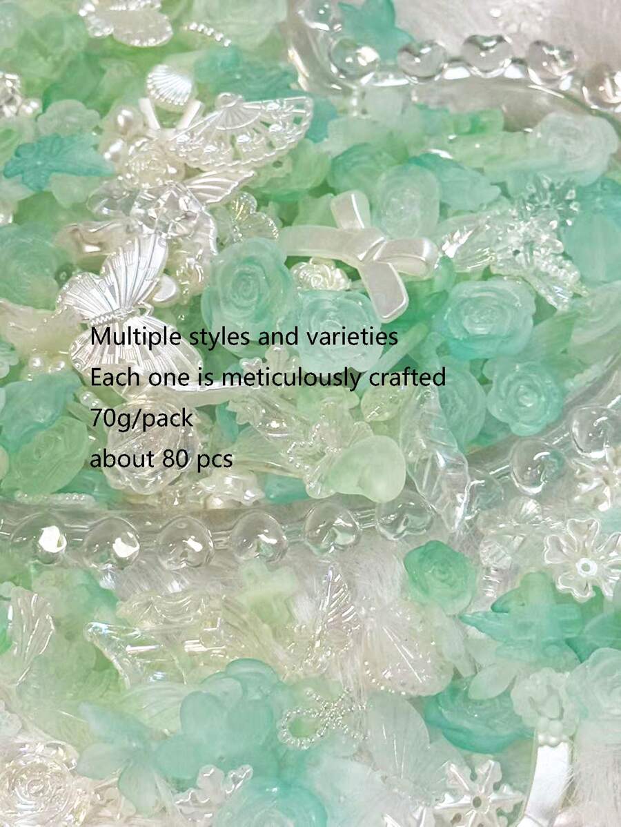 A Bag Of Spring Mint Mambo Series Mixed Decorations, Bows, Pearl DIY ...