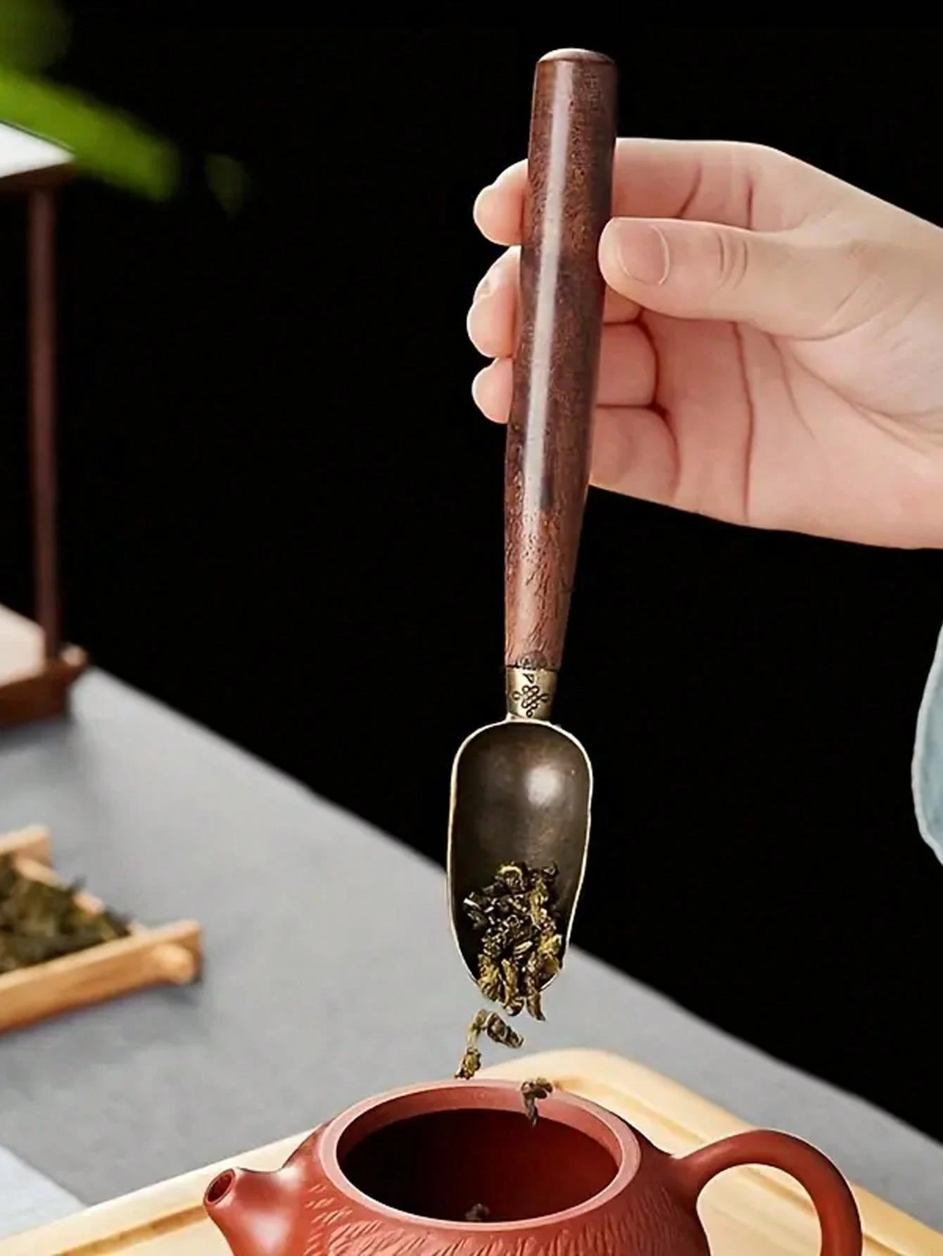 Zen-Inspired Black Sandalwood Alloy Spoon For Tea And Coffee - Perfect ...