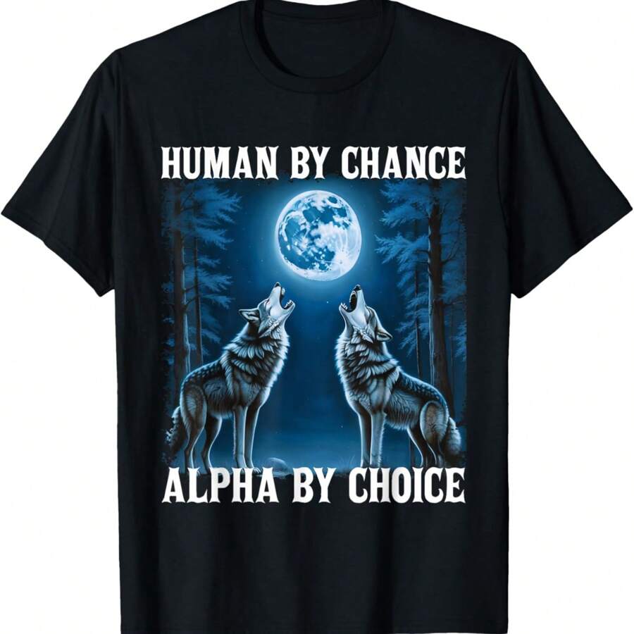 Moon Wolf, Lone Wolf Howling Alpha Wolf Art Design T-Shirt | SHEIN USA