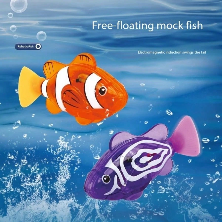 1pc Glowing Swimming Electric Sensing Toy Fish, Realistic Clownfish ...