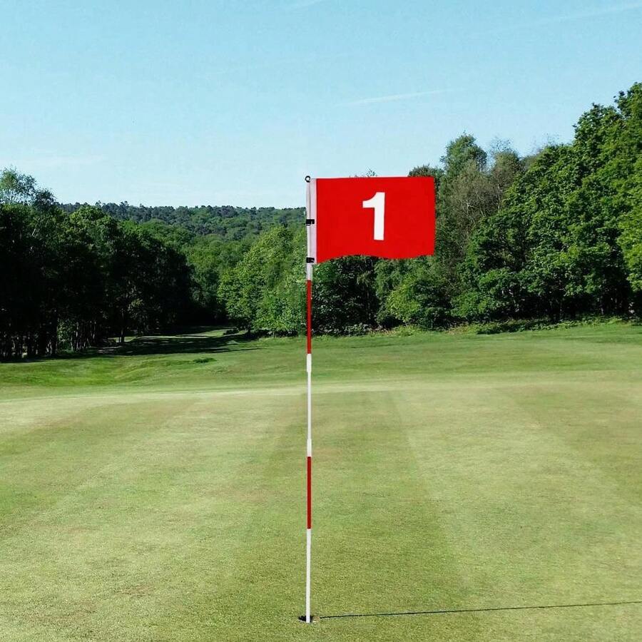 Golf Flagstick 6ft, Portable Five-Section Design For Backyard Practice Putting Green, Driving ...