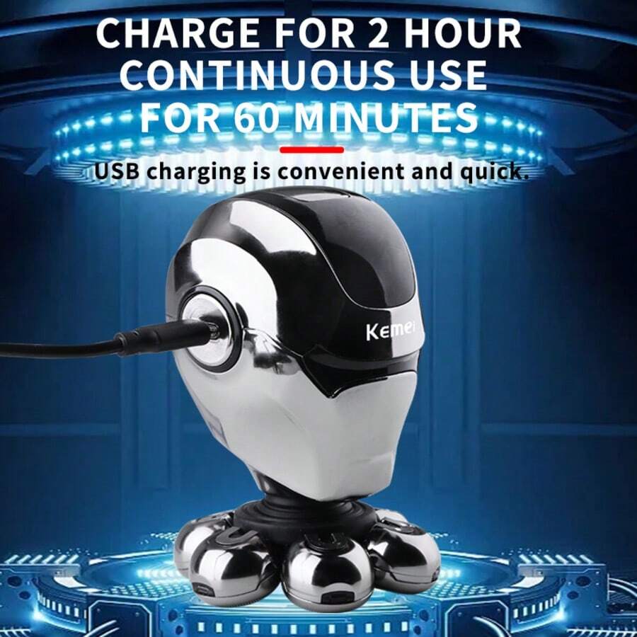 Kemei Head Electric Shavers For Bald Men Waterproof Bald Head Shaver 7 ...