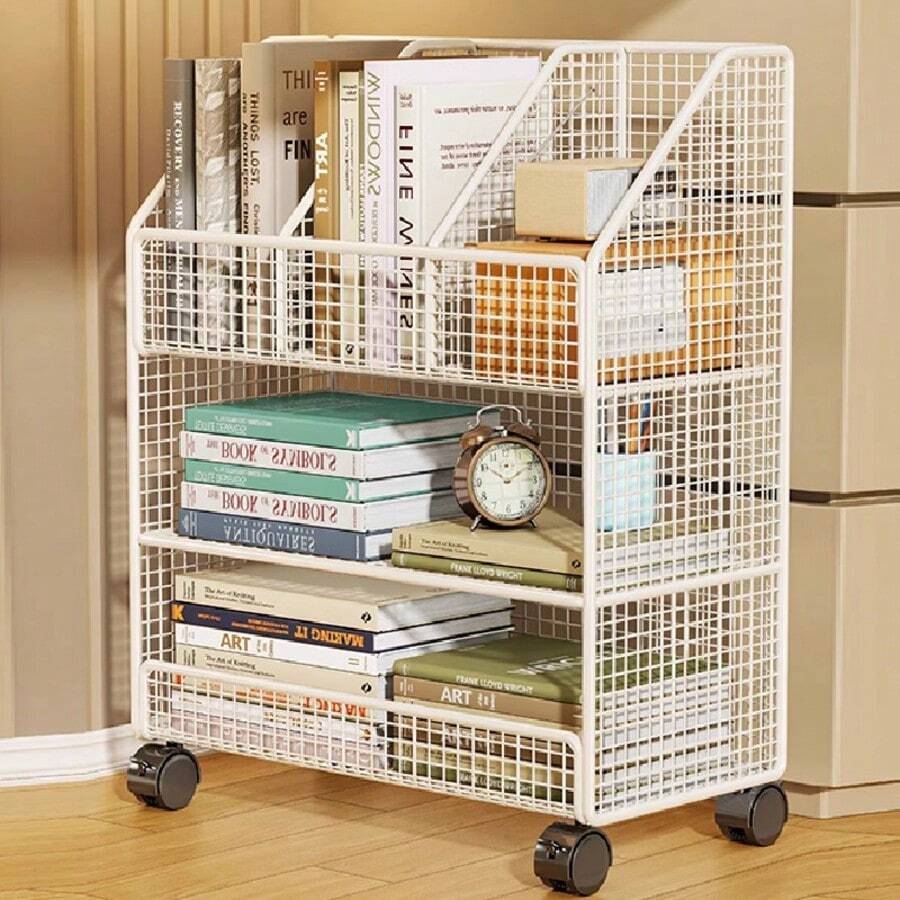 Movable Table Bag Storage Shelf Book Shelf Trolley Organizer Home ...