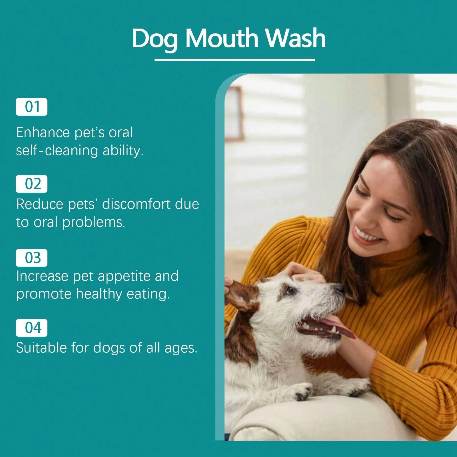 Dog Mouthwash - Maintains Pet's Oral Hygiene, Removes Tartar And Odor ...