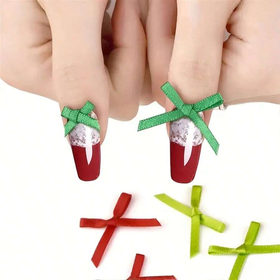 100 Pieces Mixed Color Polyester Satin Ribbon Bows - Mini Bows For DIY ...