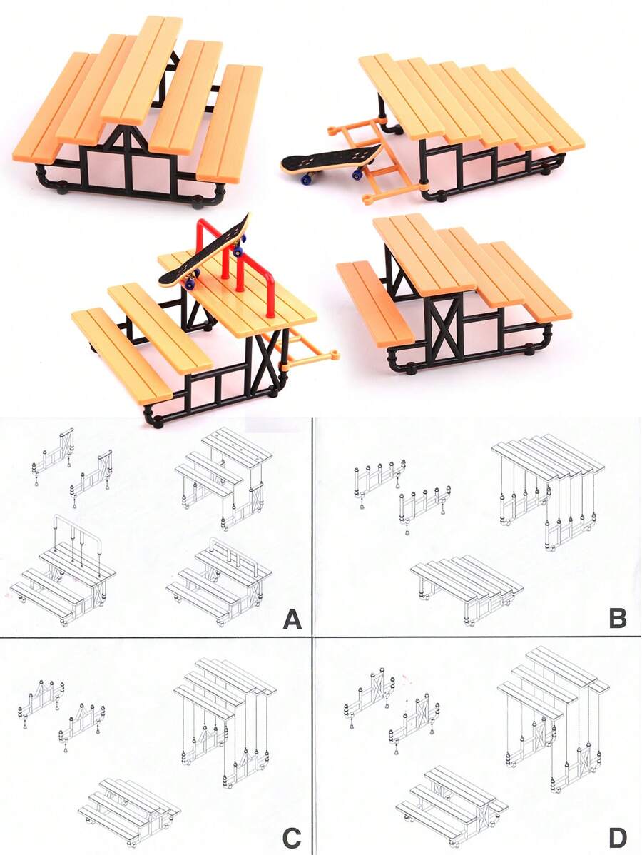 DIY Fingerboard Skate Park Set With Ramps, T Platform & Stairs | Self ...