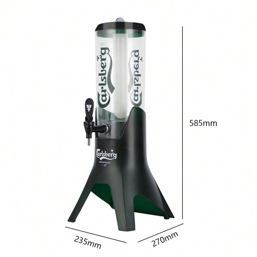 Plastic 3l Beer Dispenser Tabletop Beer Tower With Ice Tube Juice ...