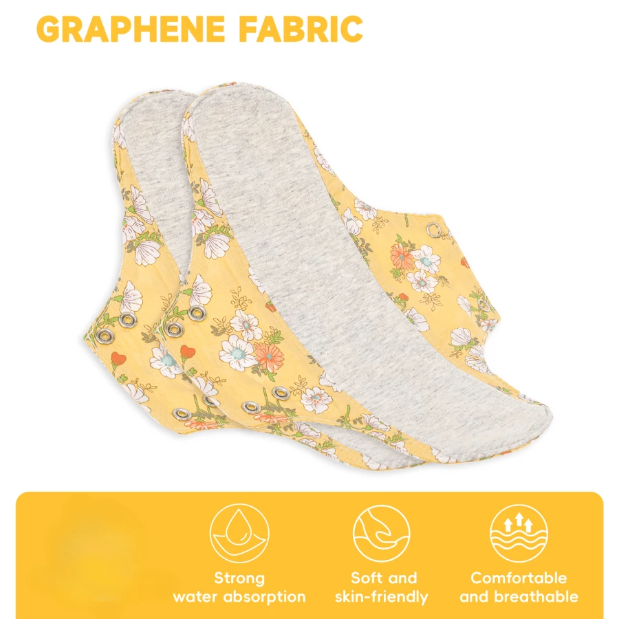 4 Packs Reusable Menstrual Pads For Adults,Washable, Waterproof, Leak ...