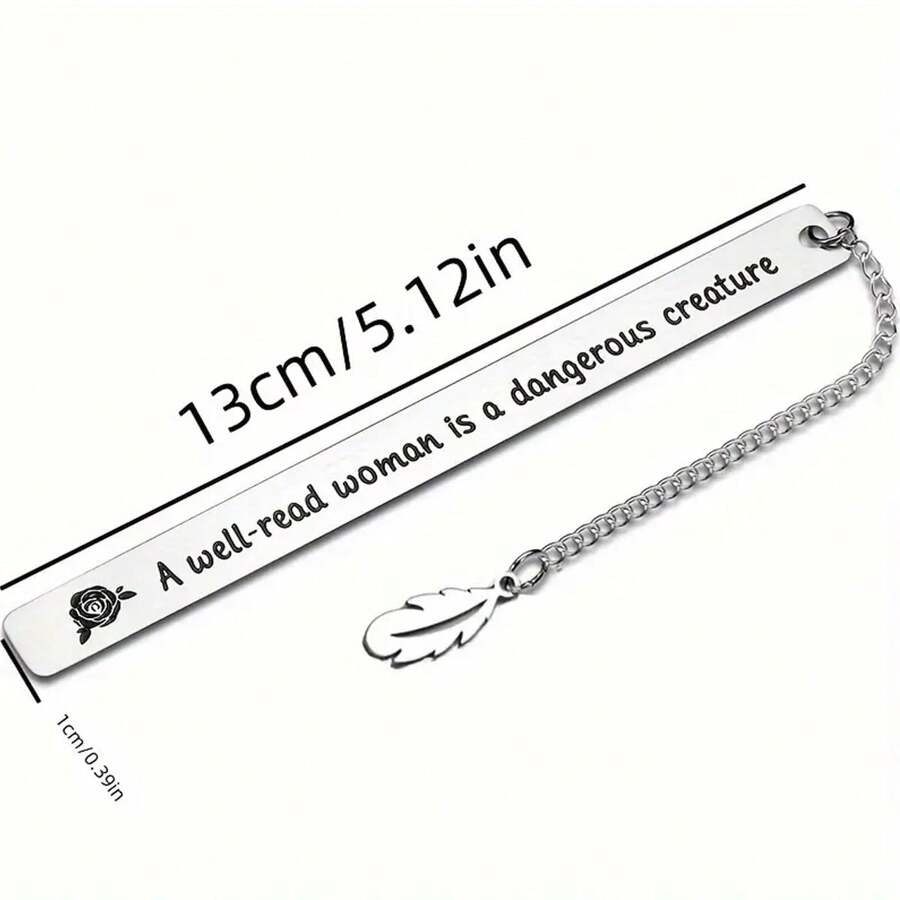 Stainless Steel Bookmark With Chain And Feather Pendant - A Gift That ...