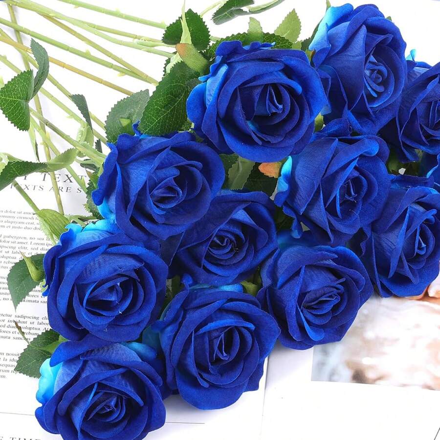 1/5/8pcs Romantic Artificial Roses Flowers Centerpieces Plastic Flowers ...