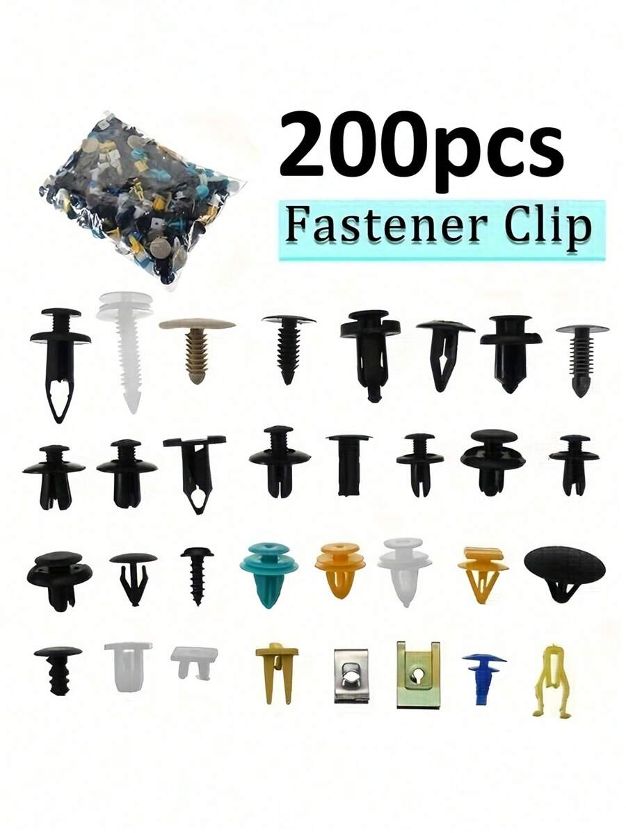 200-Pieces Universal Plastic Clip For Automotive Bumper Door Inner Hole ...