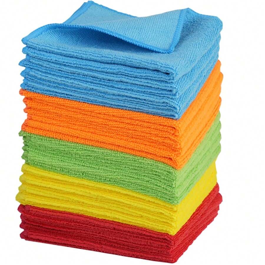 20pcs Highly Absorbent Microfiber Cleaning Cloths, Multi-Purpose Lint ...