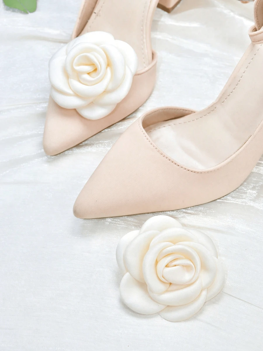 1 Pair (2pcs) Removable DIY Shoe Accessories, Fashion Polyester Rose ...