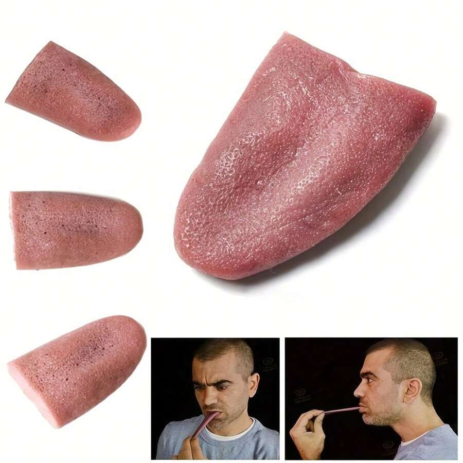 1/5/10pcs Realistic Fake Tongue Prank Toys Stretchable And Piercing Gel ...
