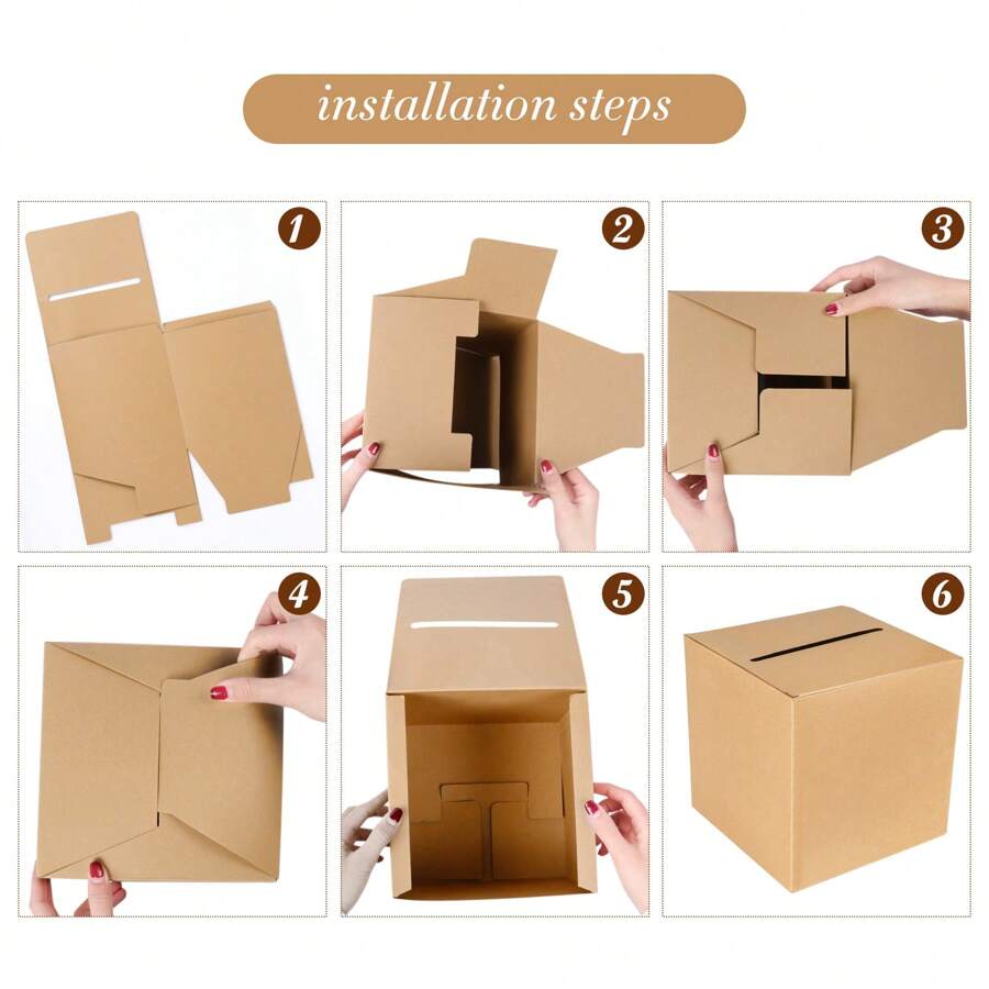 Kraft Card Box Wedding Favors Post Box Cardboard Card Receiving Money ...