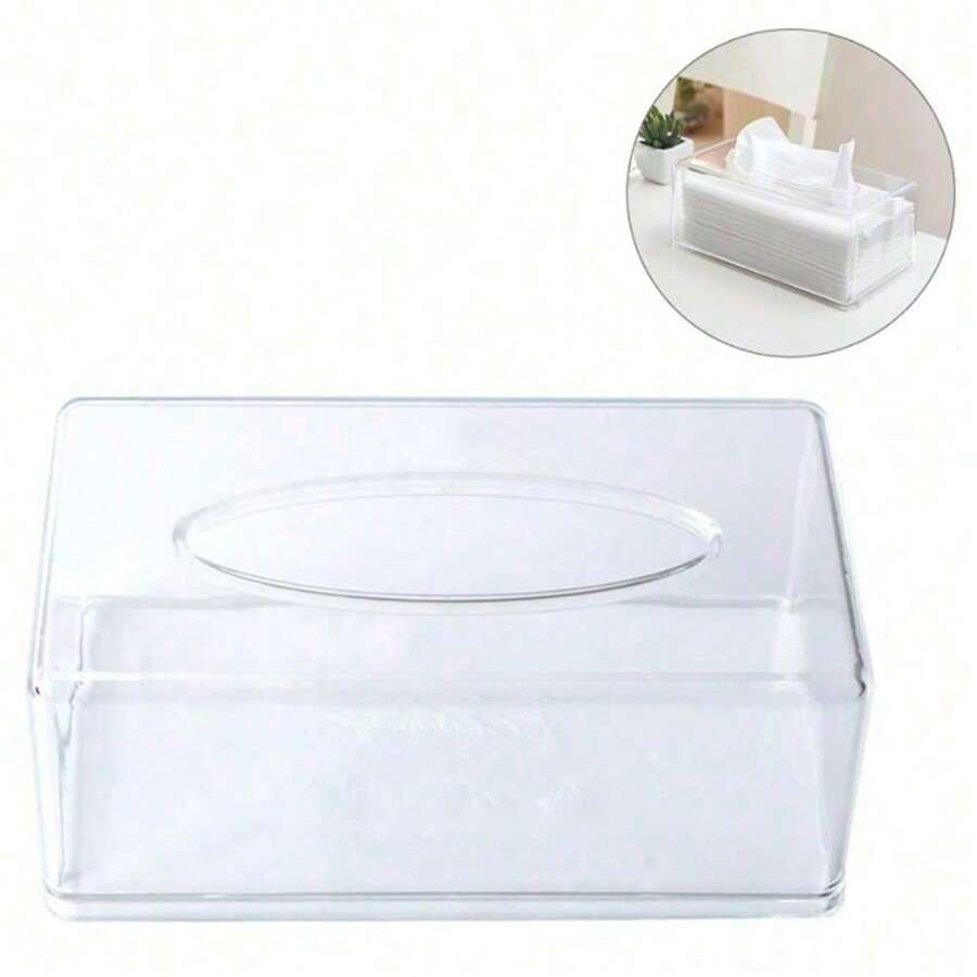 Transparent Tissue Container Holder Roll Paper Tissue Box Case For ...