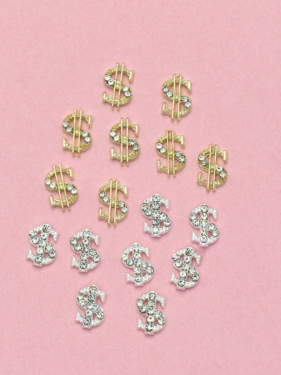 10 Popular Coin Symbols Nail Art LightLuxury Alloy Nail Art Metal ...