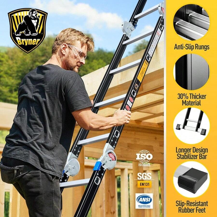 Bryner Ladder 7 In 1 Multi-Purpose Ladder Aluminium Extension Ladder ...
