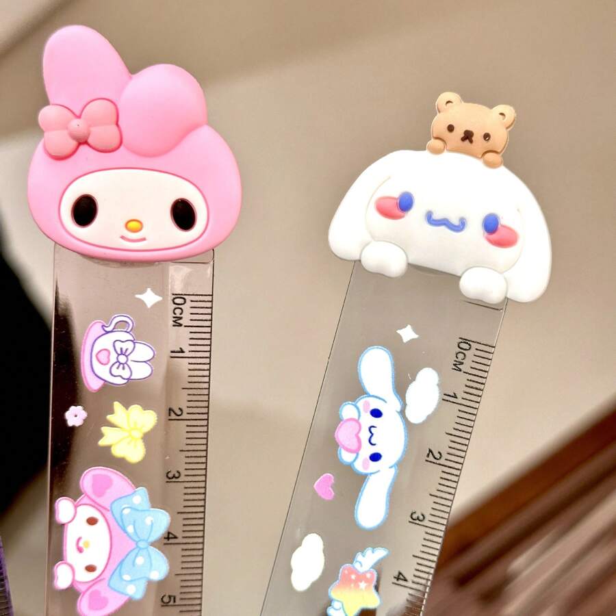 Sanrio 2-In-1 Cute Cartoon Rulers Set: Adorable 5.91 Inch Plastic ...