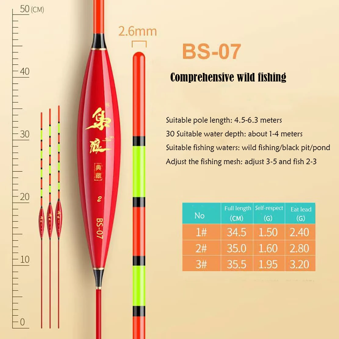 3pcs/Saco Hollow Tail Nano Fish Float Ousado e Atraente Deep Water Sensitive Crucian Carp Wild ...