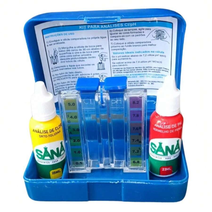 Swimming Pool Test Kit Chlorine PH Alkalinity Test Kit Phenol Red ...