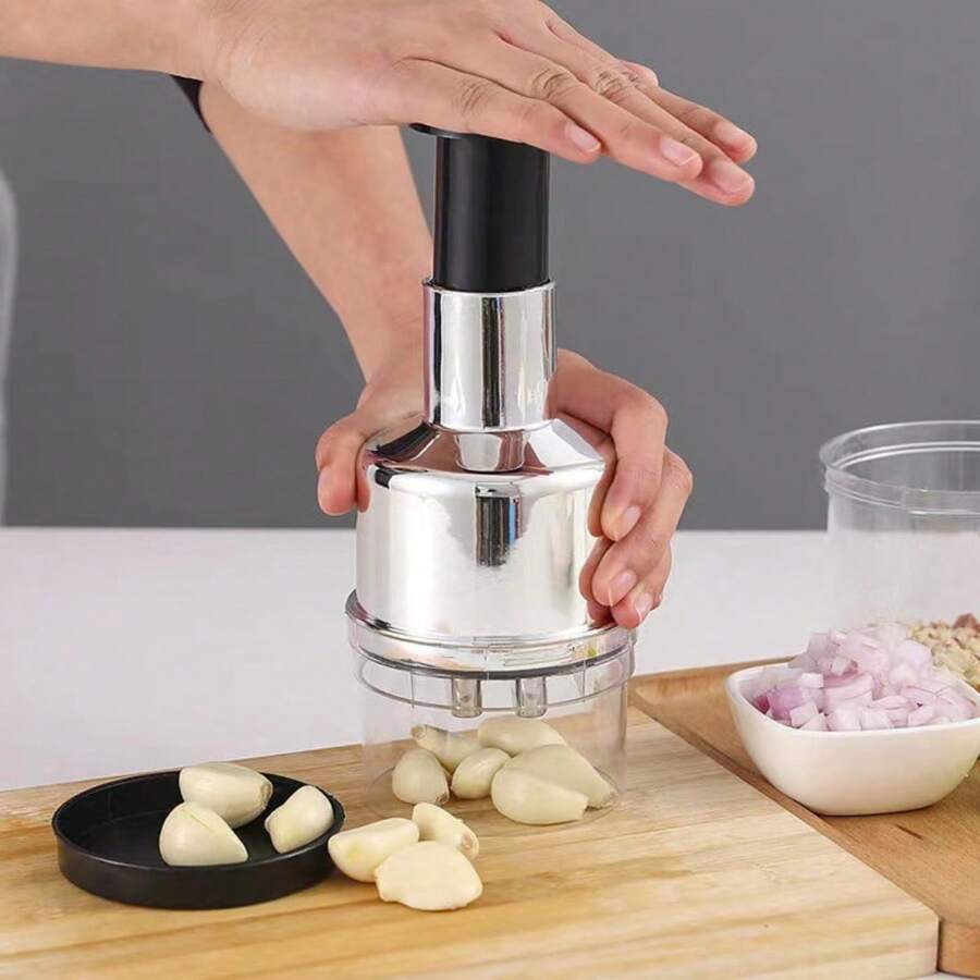 304 Stainless Steel Handheld Food Chopper Palm Press Chopper Onion Garlic Nuts Garlic Onion ...