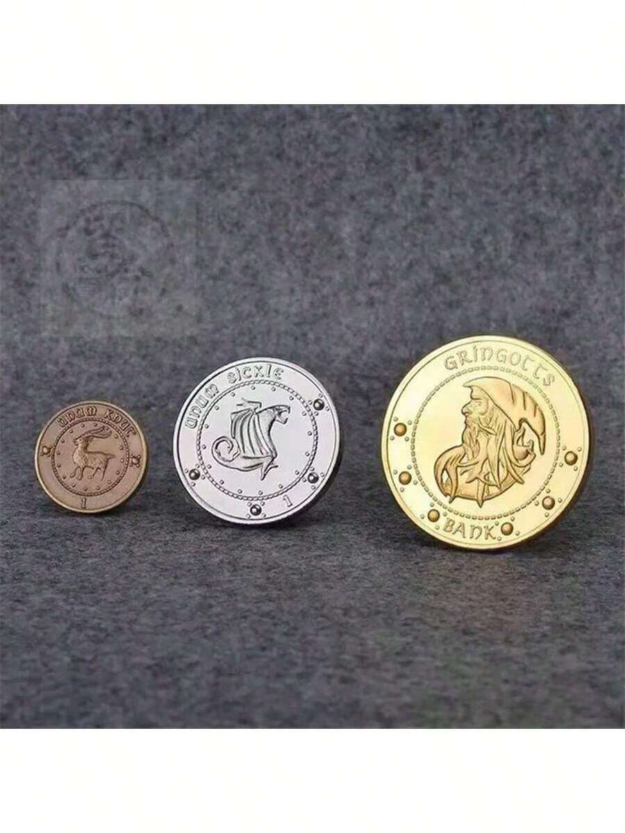 Gringotts Commemorative Coin Set - 3 Coins - Collector's Item - Display Storage Collectible ...
