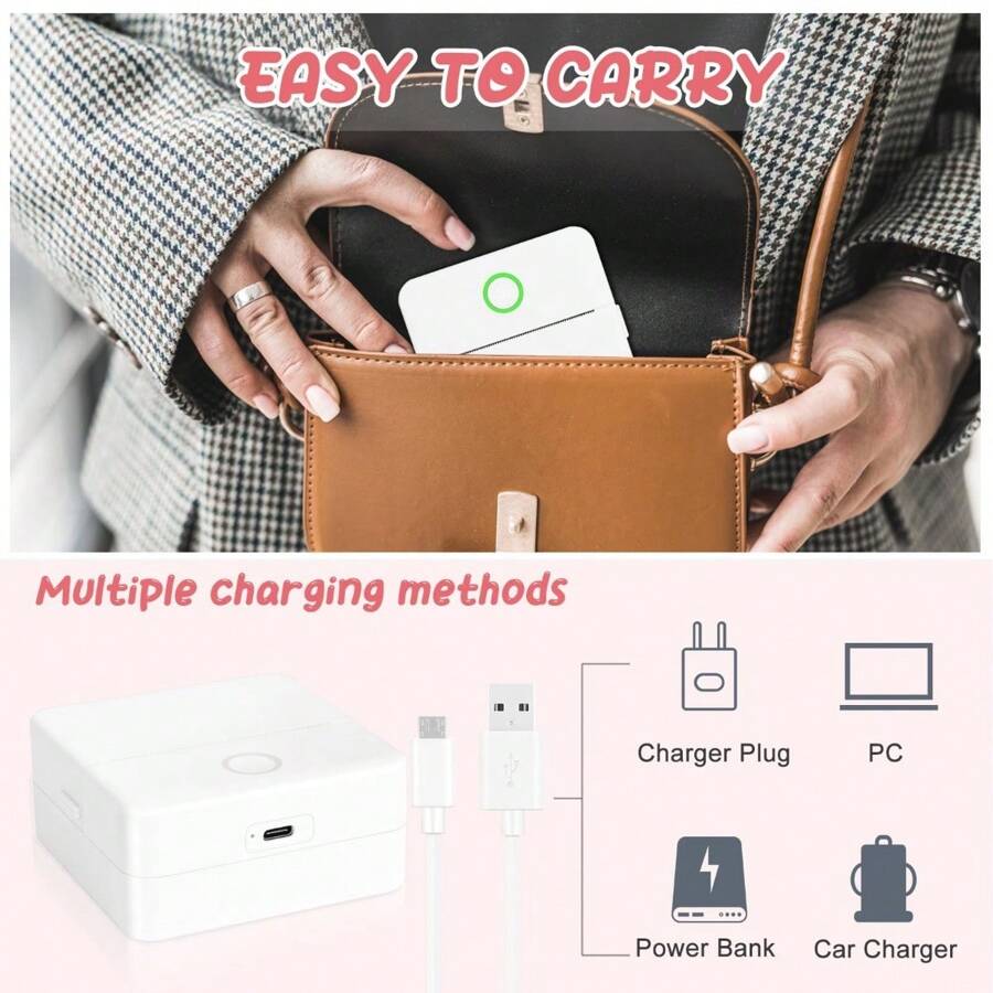 Thermal Mini Printer, X6 Inkless Sticker Phone Printer With Self ...