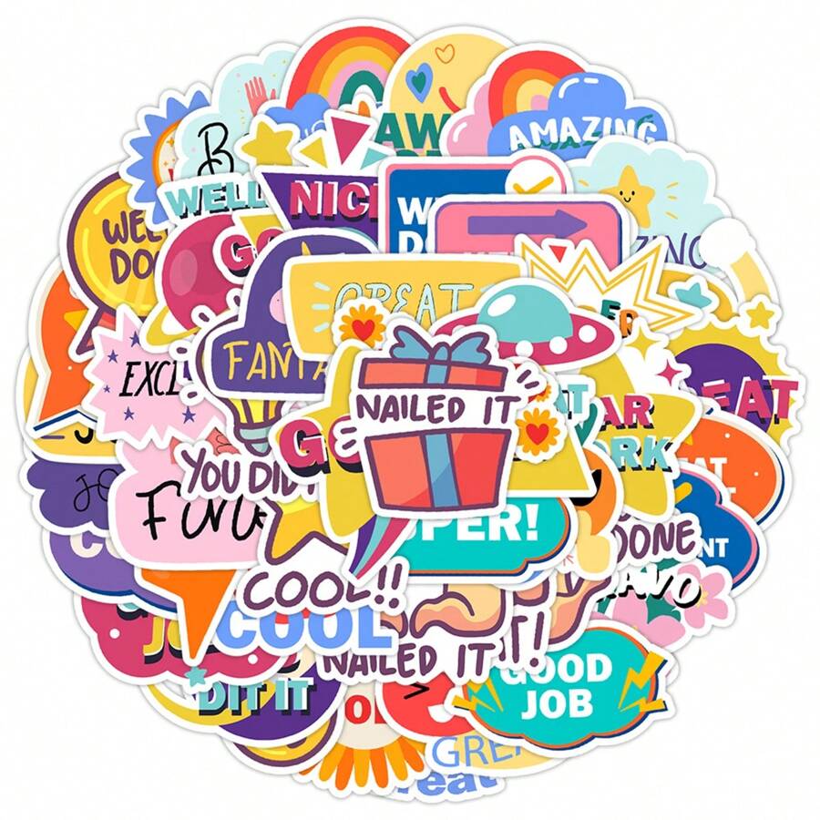 50PCS Reward Series Stickers Vinyl Aesthetics Stickers Scrapbooking ...