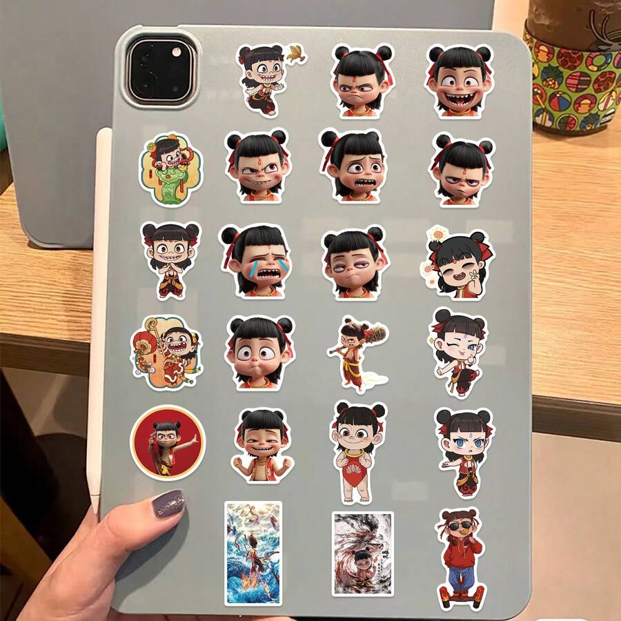 50 Classic Anime Nezha Graffiti Stickers Guitar Laptop Luggage DIY ...