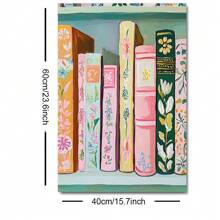 1pc Unframed/Framed Colorful Book Stack Reading Poster Bookish Preppy ...