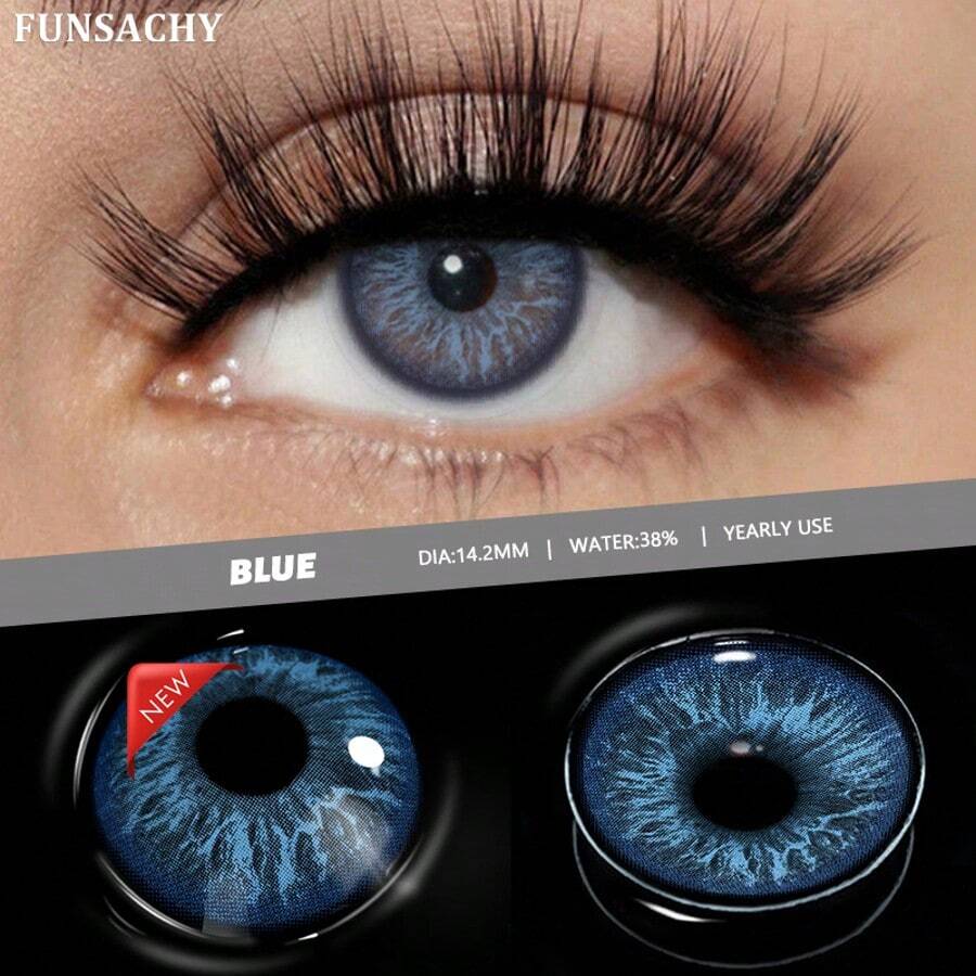 1 paio di lenti a contatto colorate FUNSACHY - lenti con pupille marroni, di colori naturali ...