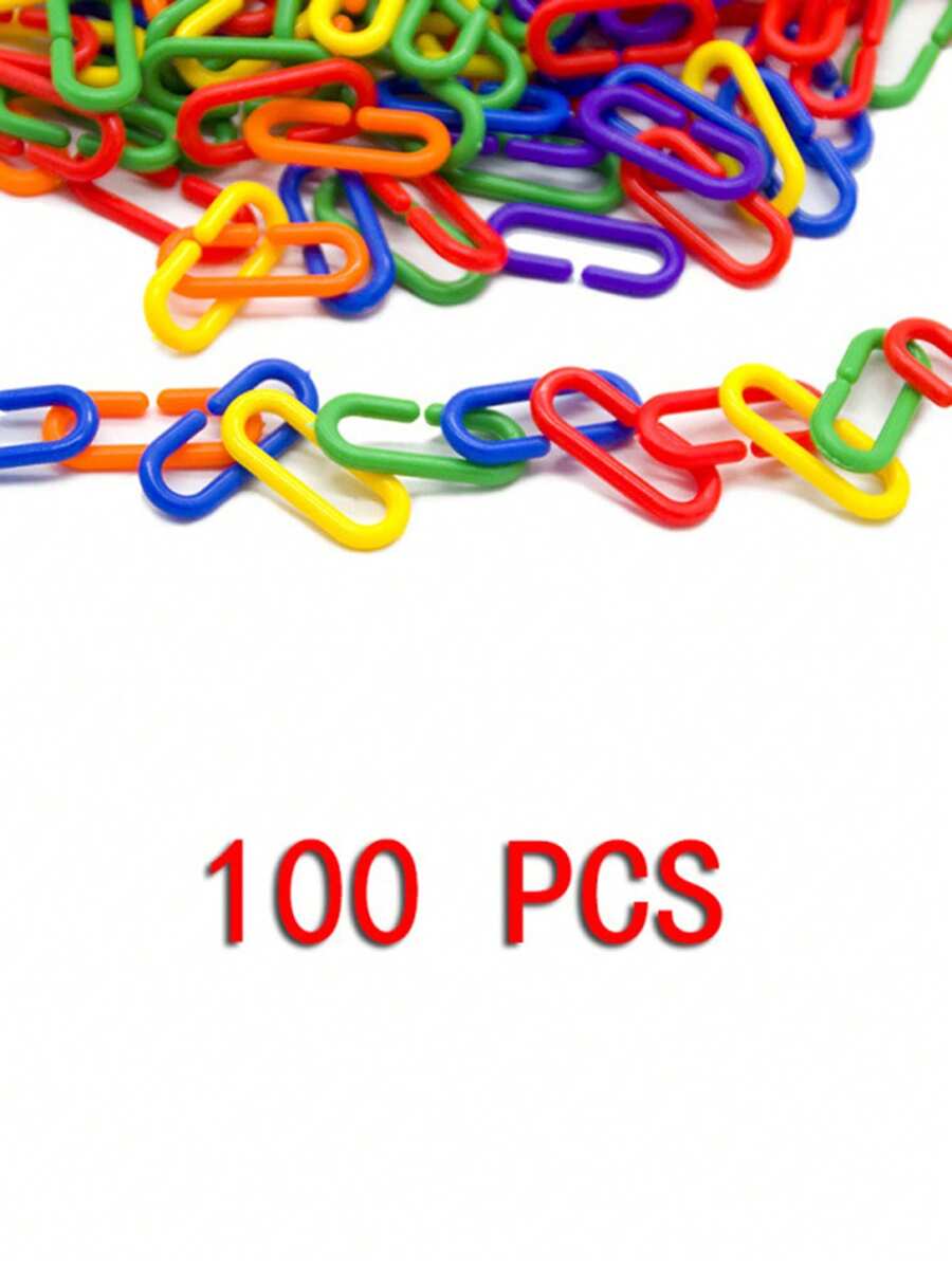 100pcs Parrot Toys Swing Ladder, C-Shape Plastic Chain Clips Chew Toys ...