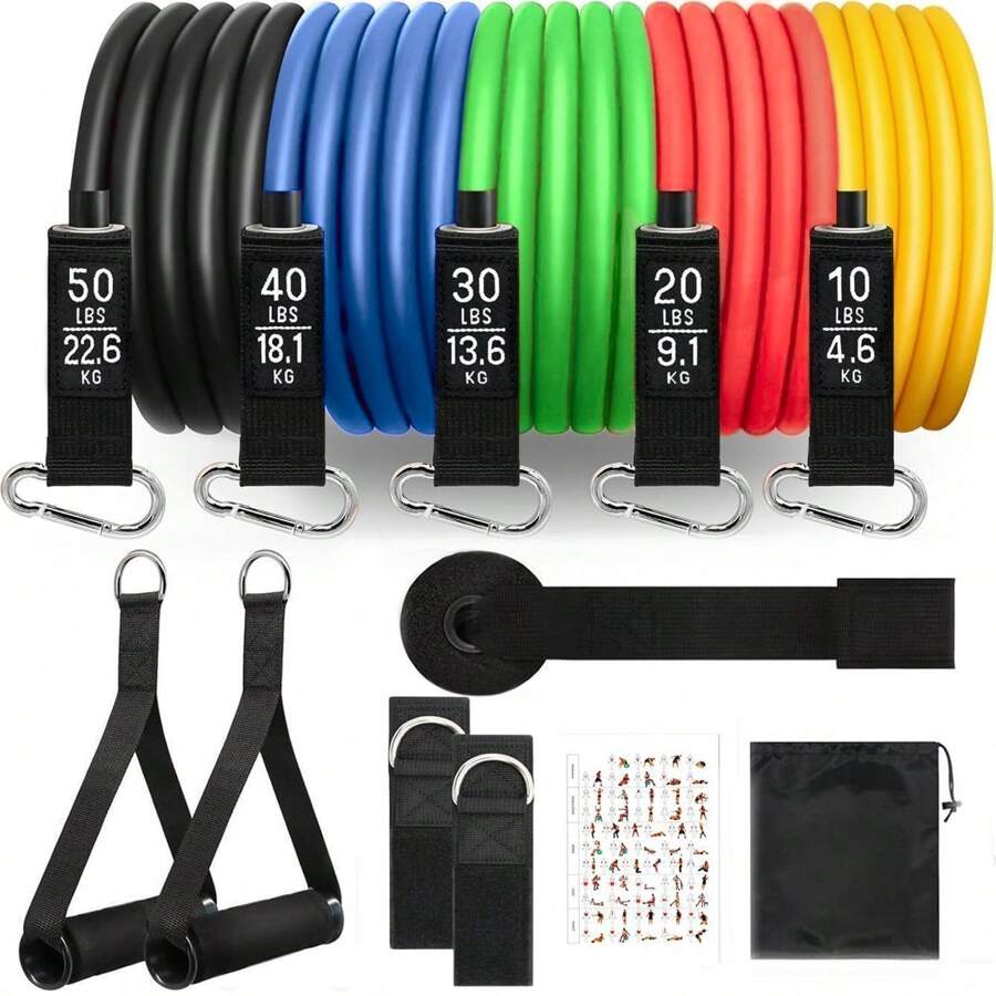 CHARMEEZ 11 Piece Resistance Bands Set, Exercise Bands, Work Out Bands ...