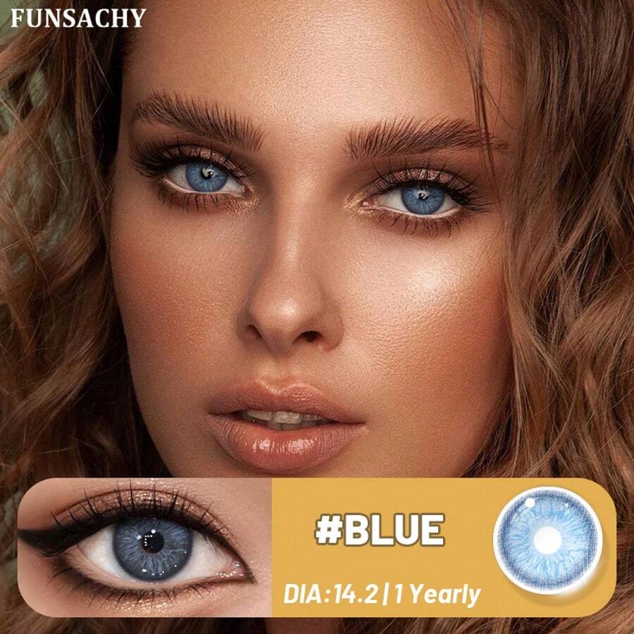 1 paio di lenti a contatto colorate FUNSACHY - lenti con pupille marroni, di colori naturali ...