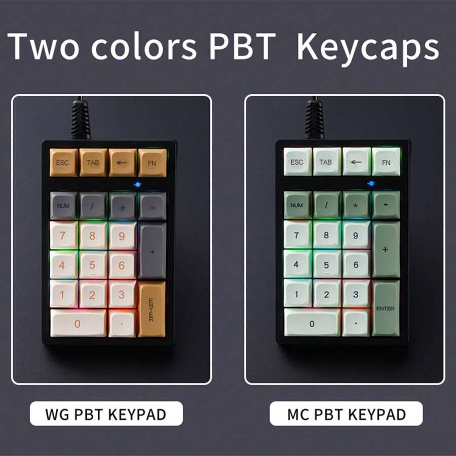 APAYADO 21 Keys Mini Pc Business Numeric Wired Mechanical Keyboard RGB ...