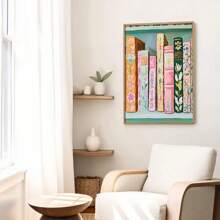 1pc Unframed/Framed Colorful Book Stack Reading Poster Bookish Preppy ...