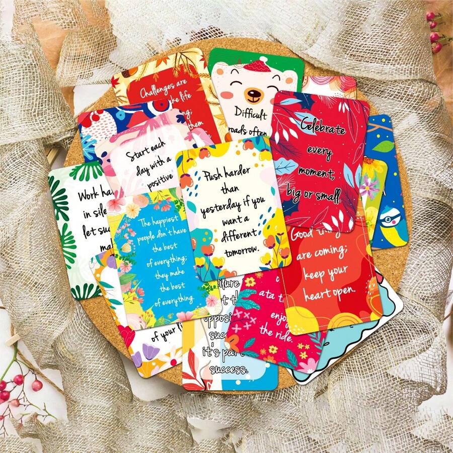 50 Peças Cartões com Citações Inspiradoras, Cards de Afirmações ...