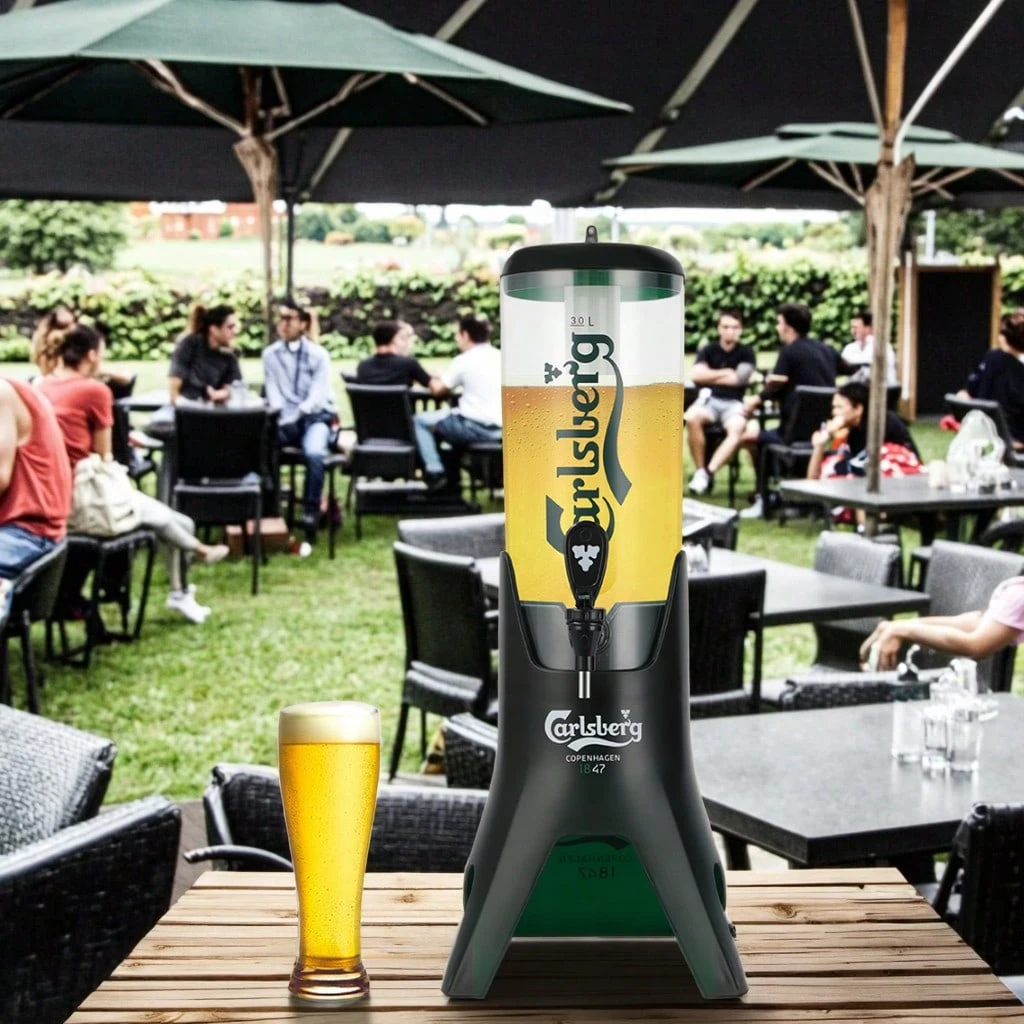 Plastic 3l Beer Dispenser Tabletop Beer Tower With Ice Tube Juice ...