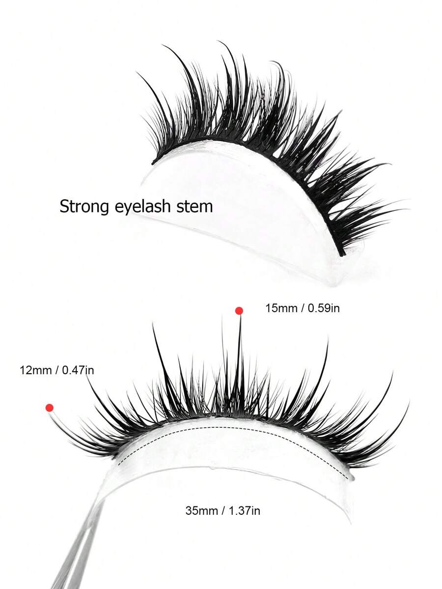 Asiteo 7 paires de faux cils mouillés, denses et moelleux dans un style ...