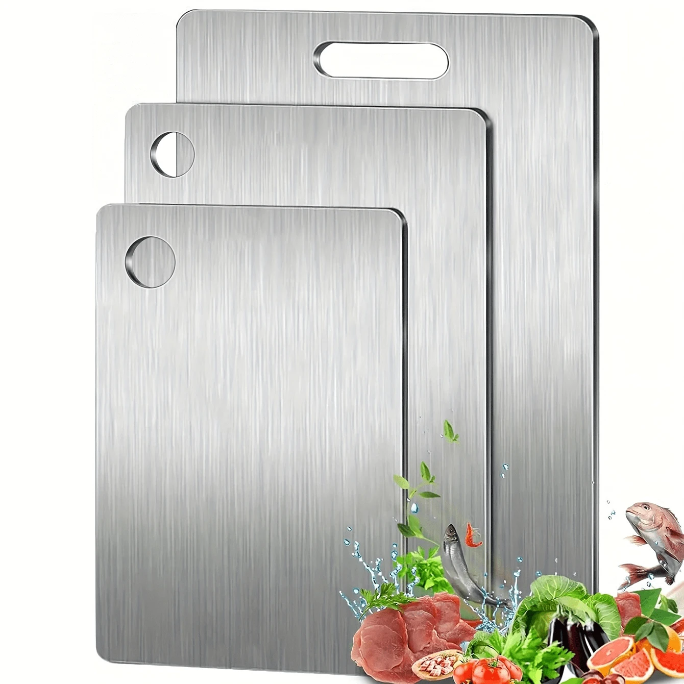Titanium Cutting Board, Multi-Purpose Stainless Steel Kitchen Chopping ...