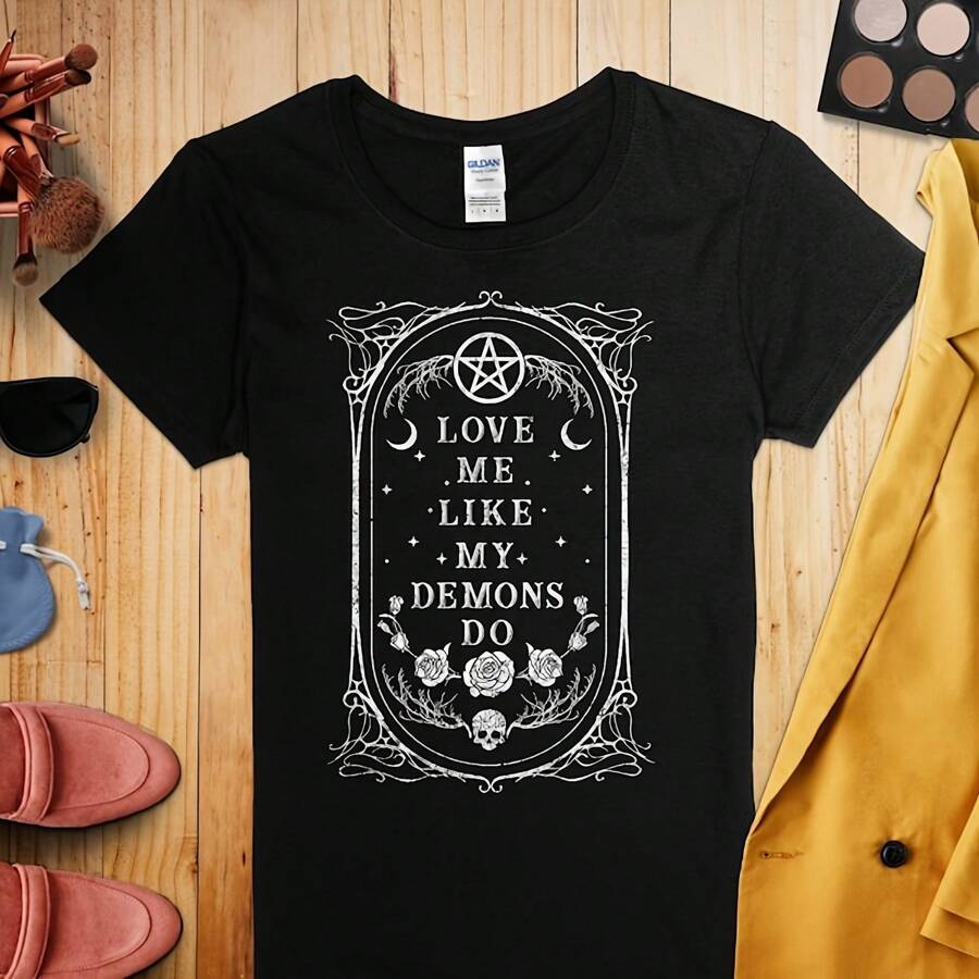 Love Me Like My Demons Do I Creepy Cute Goth Girl T-Shirt, Creepy Cute ...