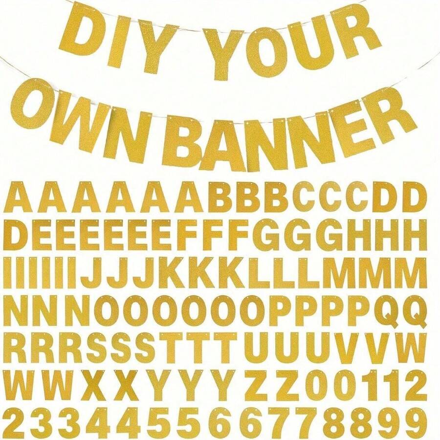A DIY Letter Banner Kit With 110pcs, Including 107 Letters And Numbers ...