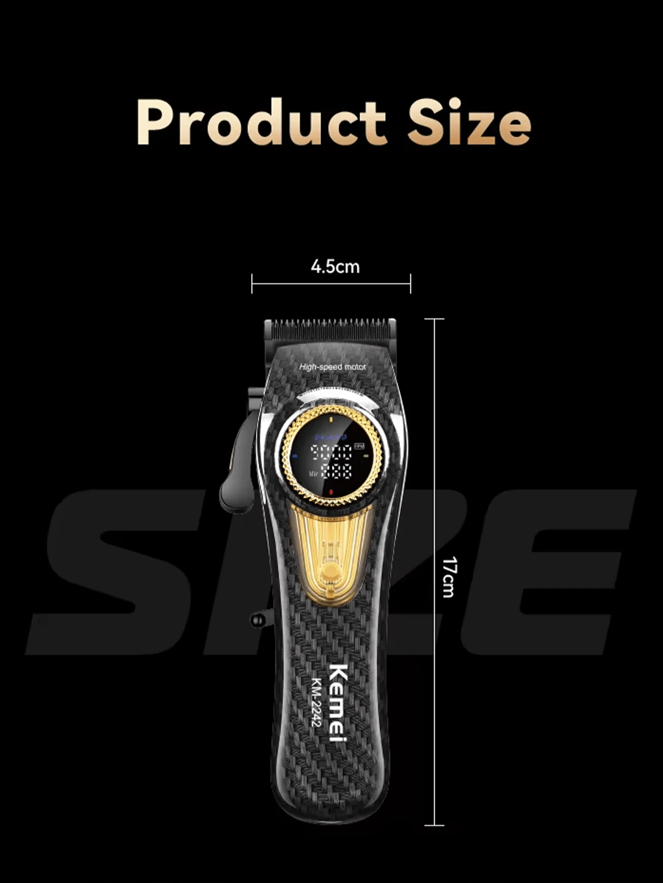 Kemei KM-2242 Big Power Electric Hair Clipper Rechargeable Hair Trimmer Professional Hair ...