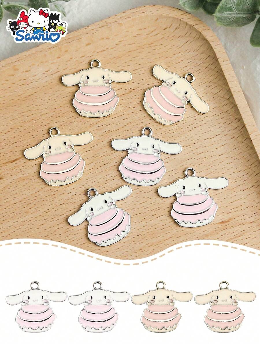 Sanrio 6pcs Sanrio Cinnamoroll Alloy Charms Cute Cartoon Birthday Cake ...