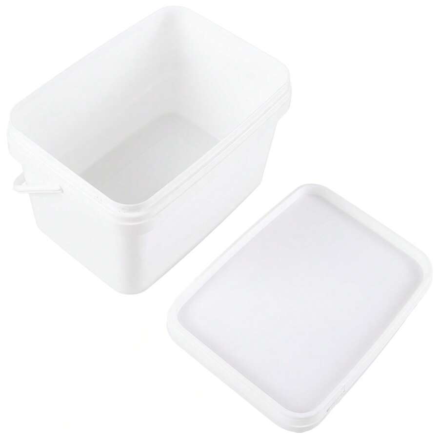 3 Gallon Small Rectangular Plastic Food Bucket With Lid, 4 Packs Lidded ...