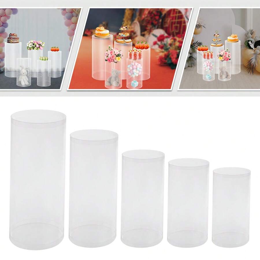 TFCFL Cylinder Pedestal Stands, Large Cylinder Tables For Parties ...