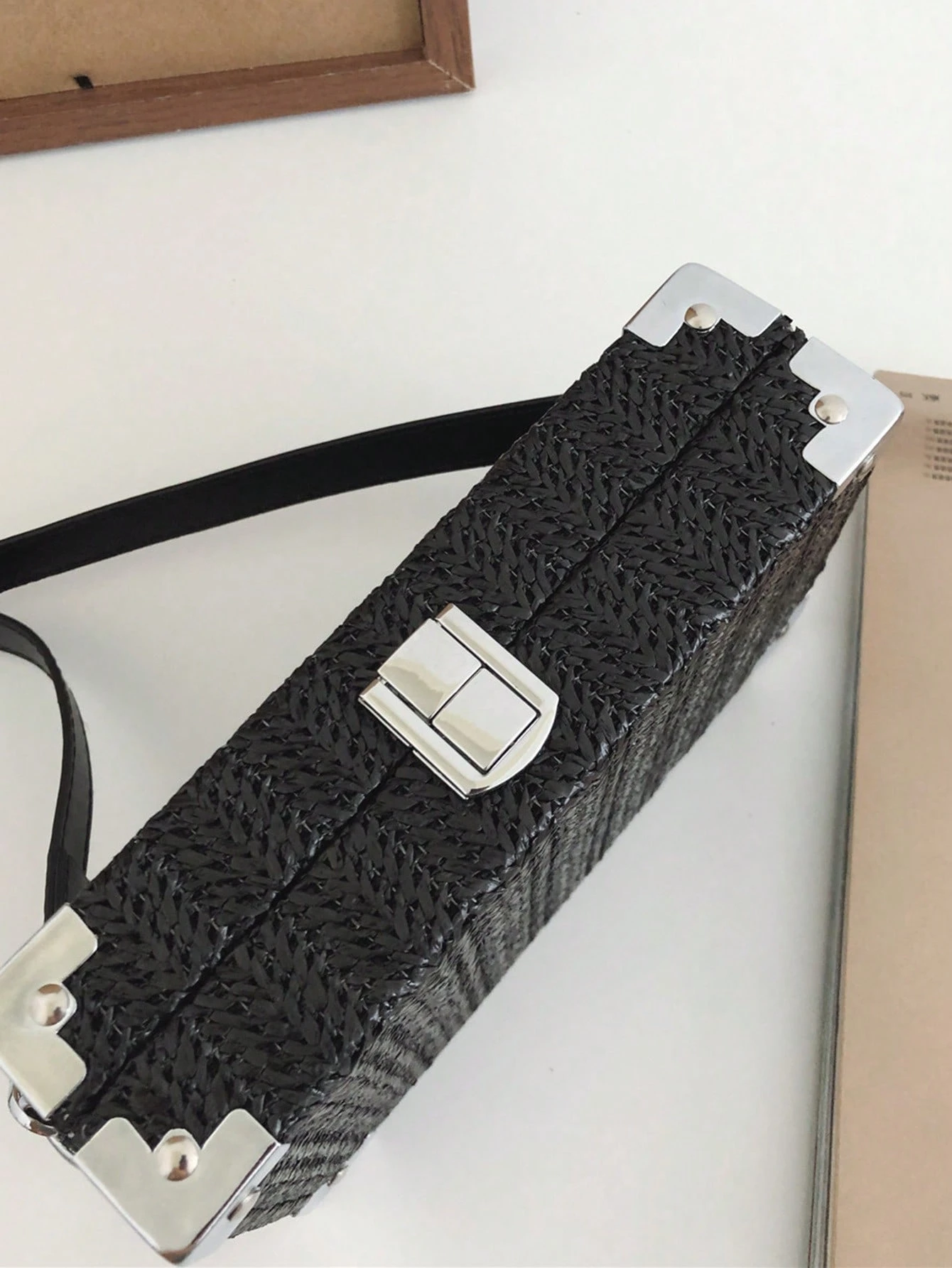 peach tree Men's Box Shaped Sling Bag, PU Waterproof One Shoulder ...