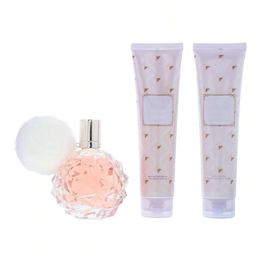 Ariana Grande Ari Eau De Parfum 100ml, Body Lotion, Shower Gel Gift Set ...