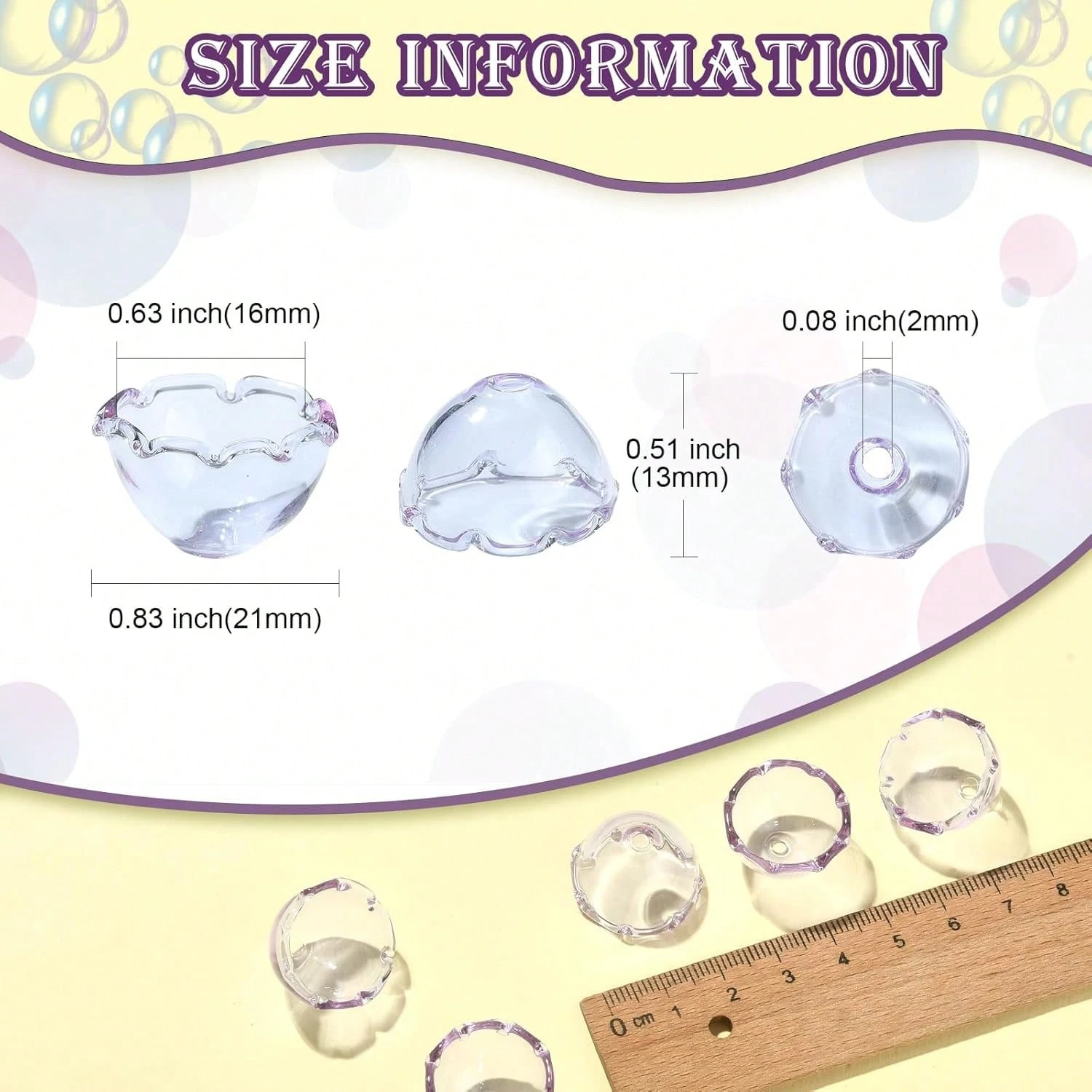 5 pièces de perles de cône de fleur en résine pour la fabrication de ...